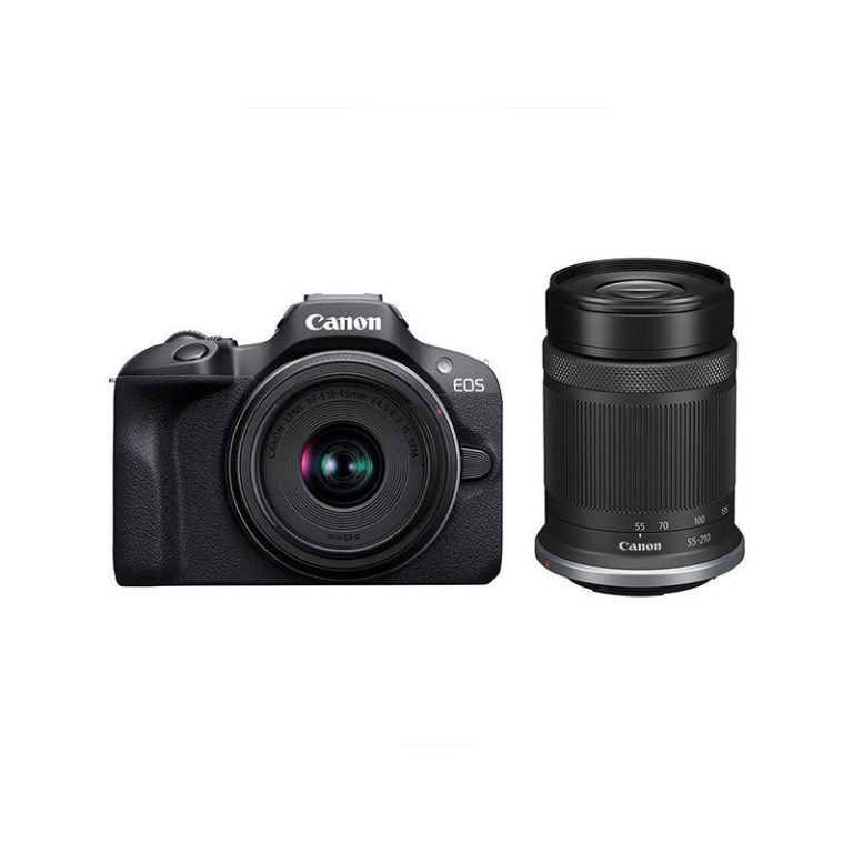 Canon EOS R100 Mirrorless Camera with 18-45mm and 55-210mm Lenses ...